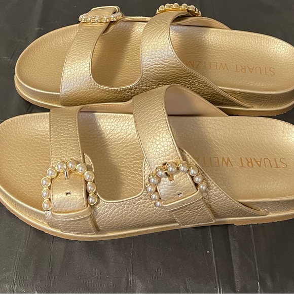 Stuart Weitzman | Shoes | Stuart Weitzman Womens Gold Piper Leather ...